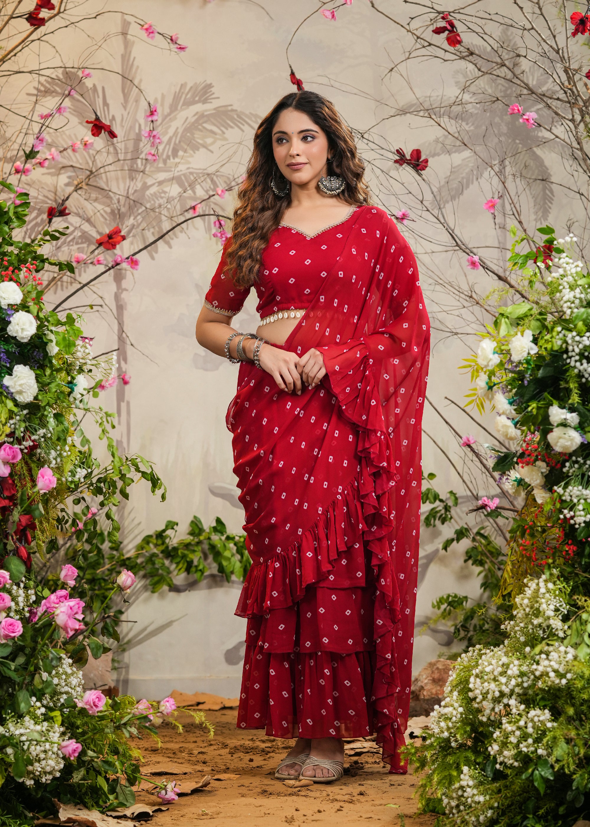 Buy PreDraped Sarees With Blouse Online | Pre Stitched Saree – EverBloom